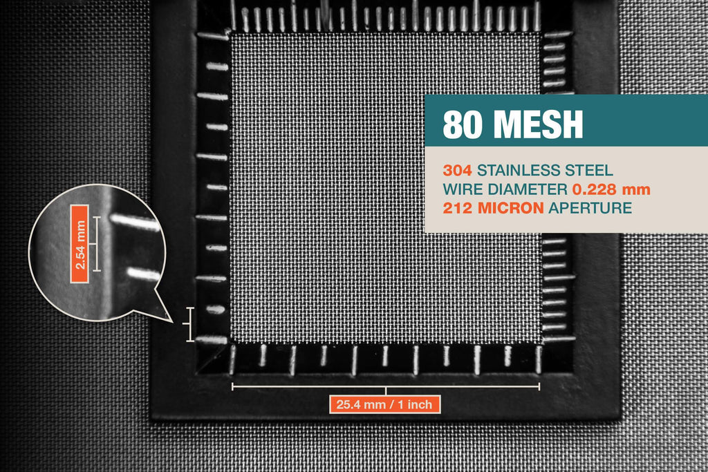 80 Mesh, 304 Stainless Steel, 0.212mm (Aperture) / 212 Micron, 0.12mm